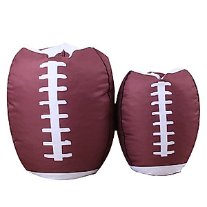 JIAN YA NA Stuffed Animal Storage Bean Bag World Cup Sports Pattern Kids Toy Storage Bag Chair Perfect Storage Solution for Blankets Pillows Towels Clothes (American Football, 26 inch)