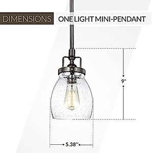 Generation Lighting 6114501-710 Belton One - Light Mini-Pendant Hanging Modern Fixture, Bronze