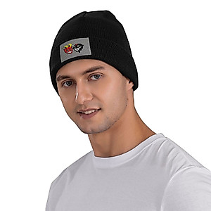 Lil Darkie Knit Hat Winter Summer Warm Skull Cap for Womens and Mens Beanie Hat Black