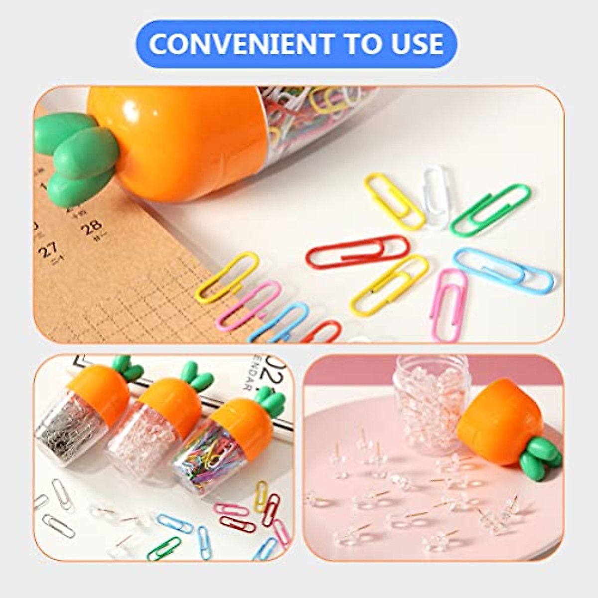 Didiseaon 1 Set of Easter Paper Clips Thumbtacks Carrot Paperclips School Paper Clips Page Marker File Document Clips Easter Party Favors