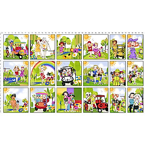 Loralie Designs Golf Happy! Fabric Panel for Quilting