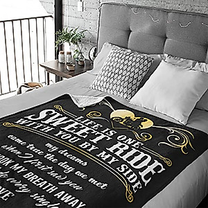Mubpean Gifts for Motorcycle Lovers - Birthday Gifts for Men/Women - to My Husband/Wife Blanket 60"x50" - Romantic Gifts for Him/Her - Anniversary Birthday Gift Ideas for Couples Sweet Ride Motorcycle