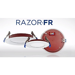 NDR Electric RZR-CCT-FR615-WH Razor CCT 2-Hour Fire Rated Edge Lit LED Downlight, 3000K/4000K/5000K, No Housing Required (6" REGRESSED - HIGH Lumen)