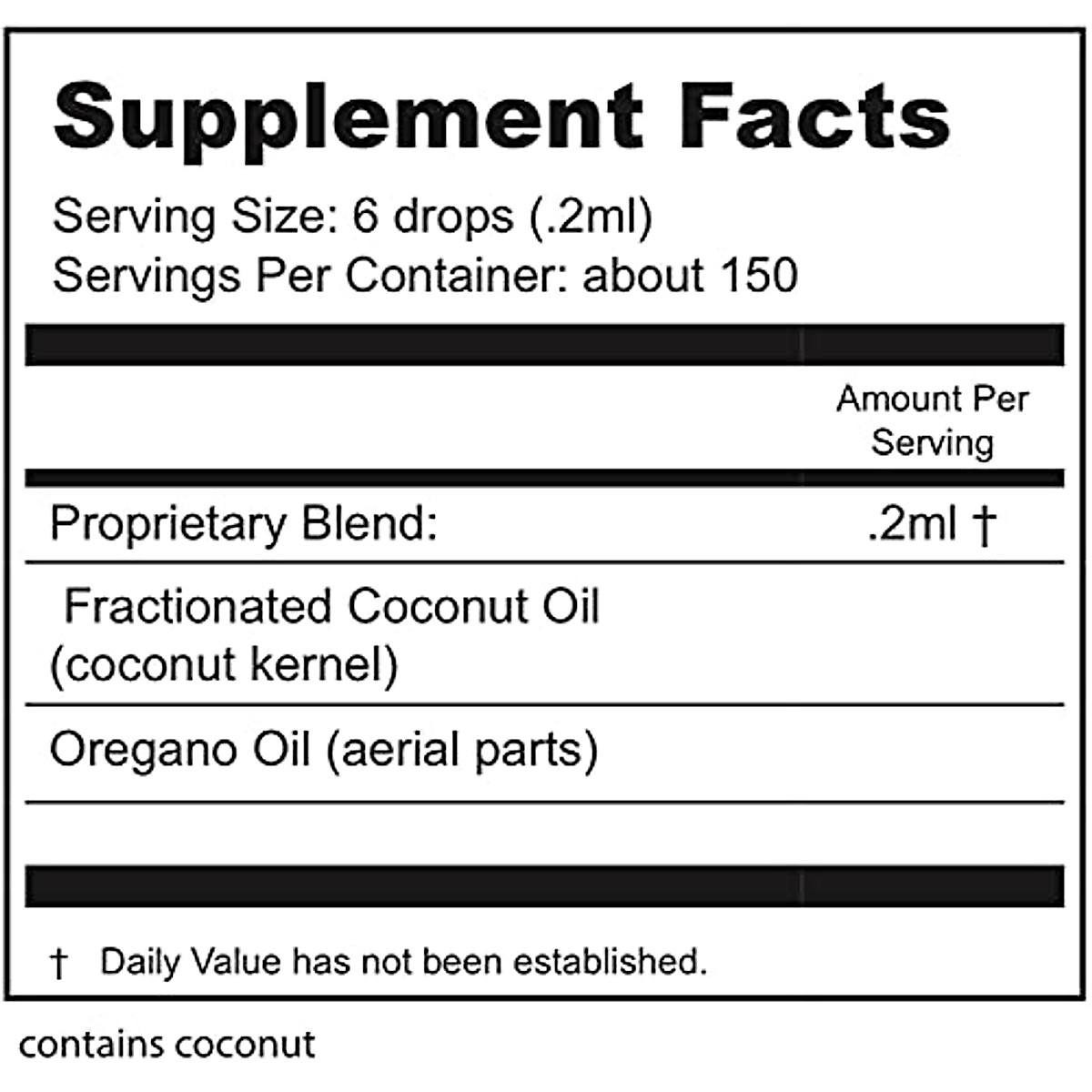 BIOACTIVE NUTRIENTS Oregano Oil Supplement - Oil of Oregano Blend with Coconut Oil - Pure, Natural Essential Oils - 1 fl oz (39.6 g) / 6 Drops per Day / 150 Daily Doses