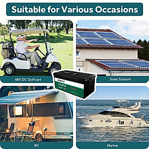 OGRPHY 48V 100AH LiFePO4 Battery with Bluetooth, 5.12kWh Grade A Cells Lithium Battery with 500A Peak Current, Up to 5000+ Deep Cycles Battery for Golf Cart, Solar, RV and Off Grid Applications