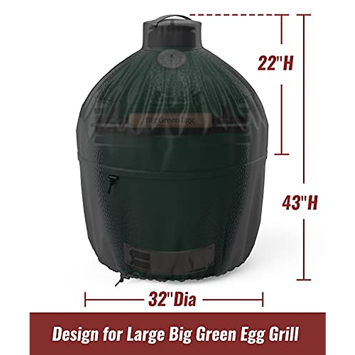 NUPICK Grill Cover for Large Big Green Egg, Kamado Joe Classic Grill, Heavy Duty and Waterproof Grill Cover