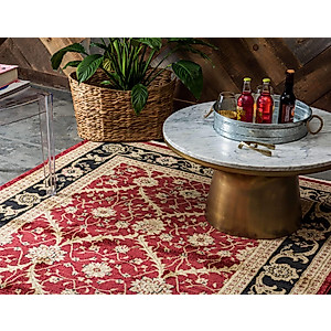 Unique Loom Edinburgh Collection Oriental Traditional French Country Red Area Rug (5' 0 x 8' 0)