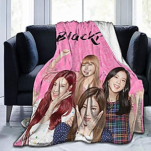 3D Fleece Bed Blankets, Pink Band Groups Christmas Throw Blankets, Fall Super Soft Party Blanket fit Women Living Room Floor 50x40 Inch