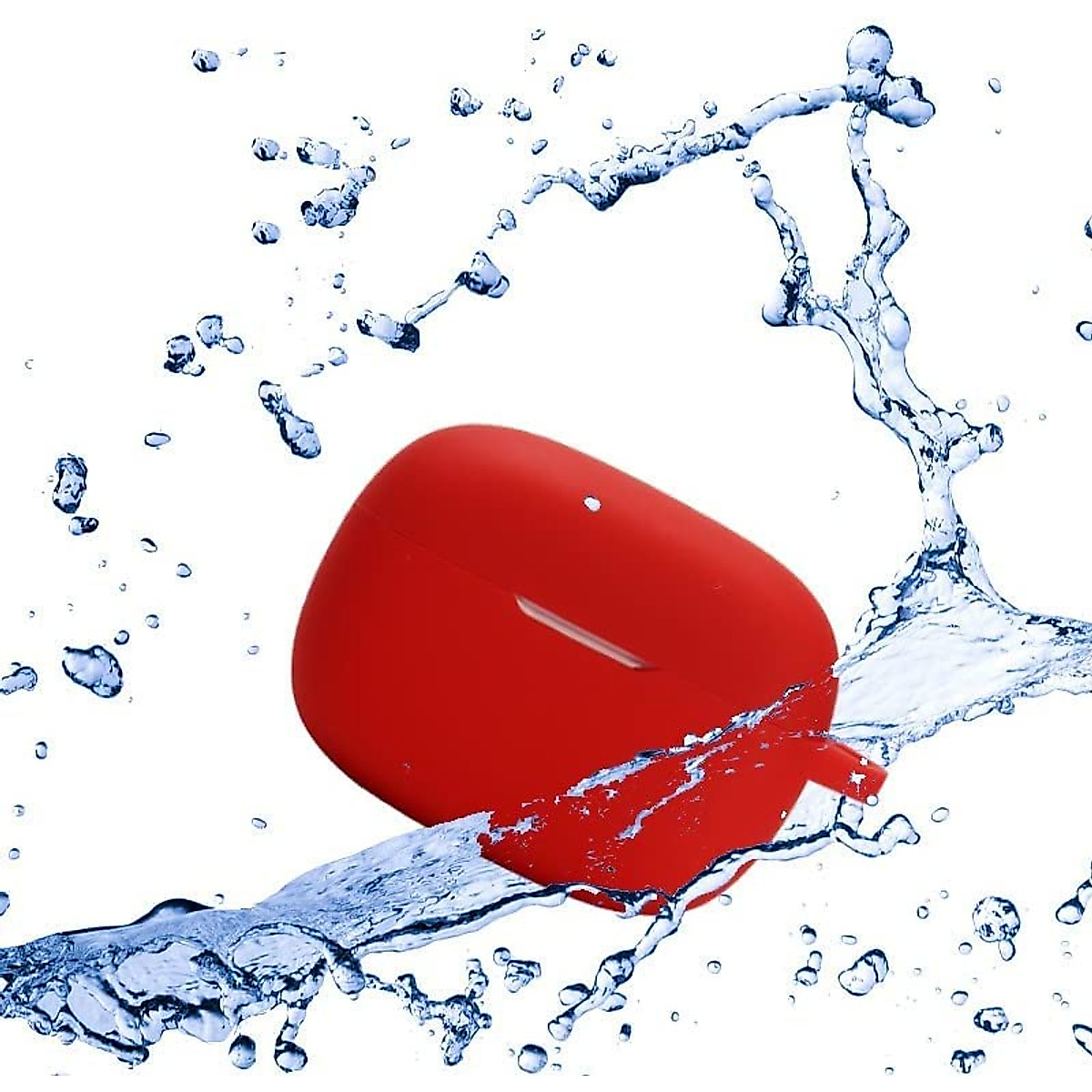 MeideYa Silicone Carrying Case Compatible with JBL Vibe Beam, Portable Scratch Shock Resistant Case Cover for JBL Vibe Beam Earbuds with Keychain (Black)