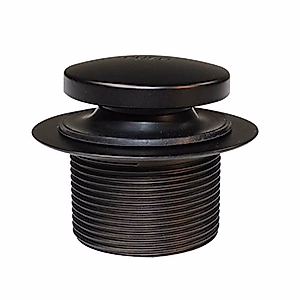 Westbrass Y593144-12 14" Black Tubular Bath Waste & Overflow Assembly with Tip-Toe Drain Plug and Two-Hole Faceplate, 1-Pack, Oil Rubbed Bronze