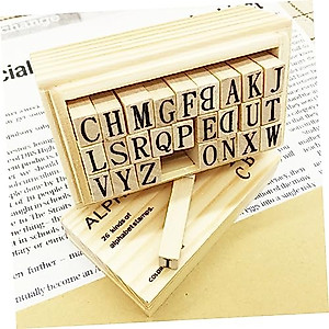 Letter Flash Cards 1 Set English Alphabet Stamp Monogram Alphabet Stamps DIY Scrapbook DIY Album Planner Hand Account Stamp Wooden Stamps Multipurpose Craft Stamp Kit 3D