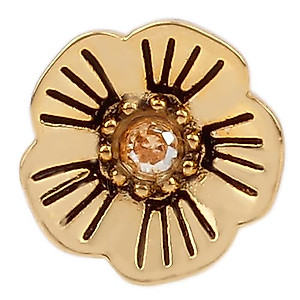 Coach Women's Signature Tea Rose Stud Earrings