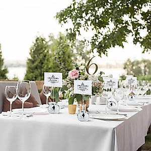 Maitys Disco Ball Place Card Holder Table Number Holders Disco Silver Picture Holders Photo Stand Swirl Wire Place Name Card Clips Picture Holder Stand for Christmas Wedding Party(2 Inch, 60 Pcs)