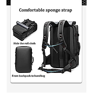 Extra Large Backpack for Men 50l, Men Travel Backpack,Waterproof 17 Inch Business Laptop Backpack with Shoe Bag, Hidden USB Charging Port Outdoor Backpack for Woman, Black, 21.65*13*7.87 Inch