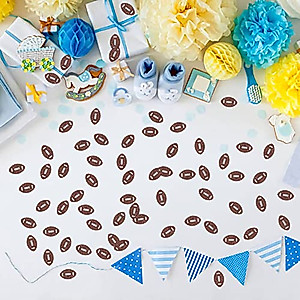 Halodete Football Confetti - Baby Shower Party Table Decorations - Gender Reveal Confetti - Welcome Baby Sport Theme Table Scatter Confetti Decorations - Brown Glitter, 120pcs