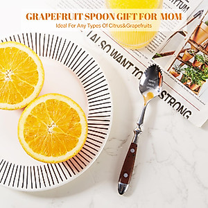 Mom’s Fruit Spoon-Mom Christmas Gifts from Daughter&Son，Serrated Grapefruit Spoon Birthday Gifts for Mom，Mother's Day Mom Gift from Daughter，Christma Thanksgiving Day Mom Grapefruit Spoon Gift