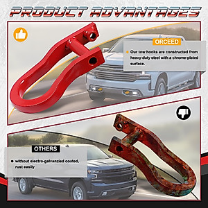 Pair of Front Tow Hooks Compatible with 2007-2019 Chevy Silverado GMC Sierra 1500 2019 Chevy Silverado GMC Sierra 1500 LD Replace OE Number 84192871