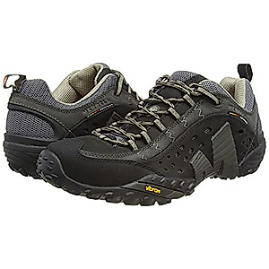 Merrell mens Merrell Mens Intercept Breathable Walking Shoes J73703 Black Smooth Black Leather UK Size 10 (EU 44.5, US 10.5)