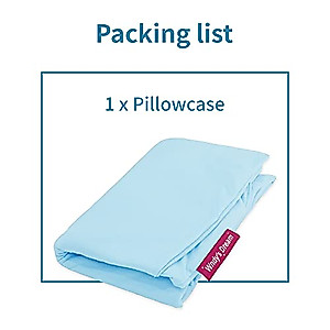 Wndy's Dream Pregnancy Pillowcase Double Zippers, Fully Body Maternity Pillow Replacement Cover, Soft Breathable Jersey Fabric, Fit 57" x 30" C Shaped Pillow(Sky Blue)