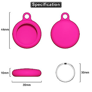 Oakxco for Airtag Keychain Silicone, Airtag Holder with Key Ring, Air Tag Cover Cute Accessories for Kids, Luggage, Car Dog Collar, Car, Compatible with Apple Airtag Case Waterproof Tracker, Hot Pink