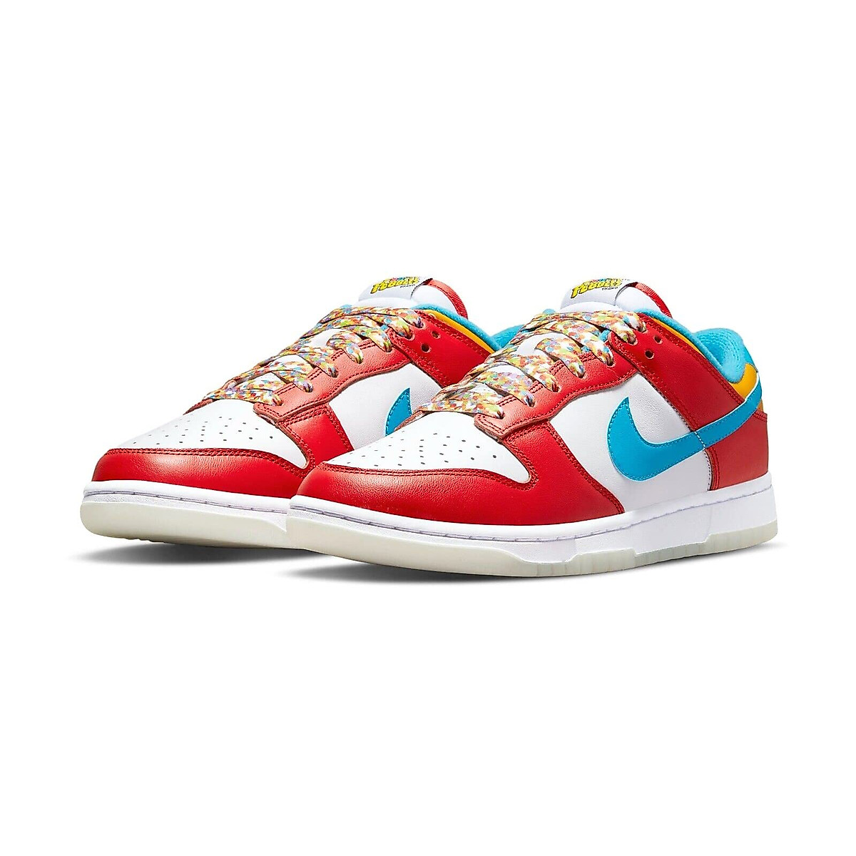 Nike Mens Dunk Low DH8009 600''Lebron James - Fruity Pebbles - Size 11, White/Red/Blue/Yellow