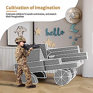 Kids Couch 13PCS, Modular Toddler Couch with 2 Ottomans, Fold Out Kids Couch for Playroom Bedroom, Modular Kids Couch for Boys and Girls, Kids Play Couch for Kids(50.5"L×25.2"W×17.3"H) (Gray, M)