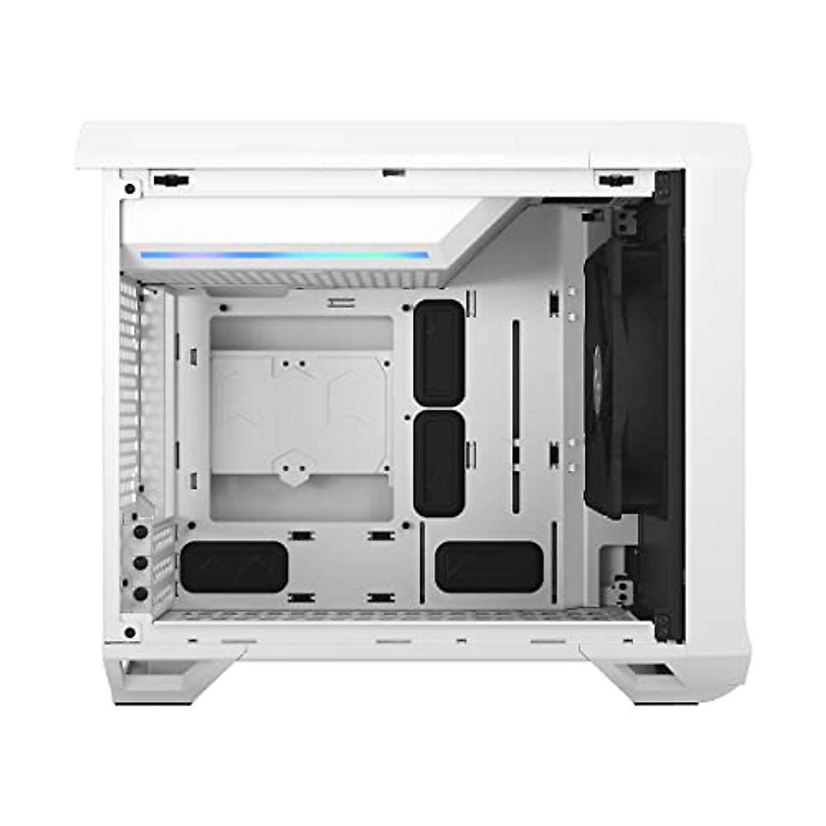 Fractal Design Torrent Nano White - Clear Tint Tempered Glass Side Panel - Open Grille for Maximum air Intake - 180mm PWM Fan Included - Type C - mITX Airflow Mini Tower PC Gaming Case