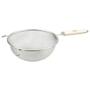 Winco, Medium Strainer, 8-Inch Diameter, Single Mesh, Tin, Tan