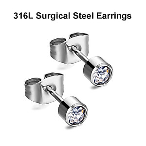 LECIEL Reusable Ear Piercing Gun Kit, Professional Body Nose Lip Piercing Kits with 16 Pairs Stud Earrings (6 Pairs Sterling Silver Stud Earrings+10 Pairs Gun Stud Earrings)