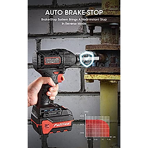 PULITUO Cordless Impact Wrench 1/2 Inch, 20V Electric Brushless Impact Driver Kit w/ 4.0A Li-ion Battery, 4 Pcs Drive Impact Sockets and 1 Hour Fast Charger, High Torque Impact Gun 300ft-lb(400N.m)