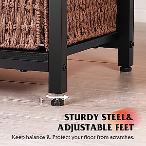 WLIVE End Table with Charging Station and USB Ports, 3-Tier Side Table with Adjustable Shelf, Side Table with Outlet for Small Spaces, Living Room, Bedroom, Black