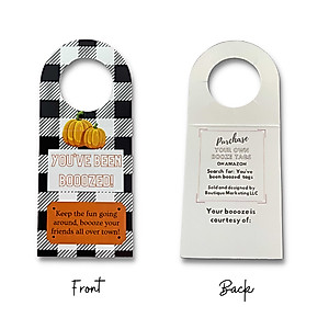 You've Been Boozed Tag | 15 Pack | Tags with Pre-Cut Hole to Use On Booze Bottles | You've Been Boozed Game | Mix of 3 Fall Designs | Wine | Alcohol Bottle Tags