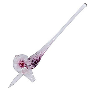 SIPLIV Crystal Glass Intarsia Dip Pen Fountain Pen Kit Vintage Calligraphy Signatures Pen, Pink