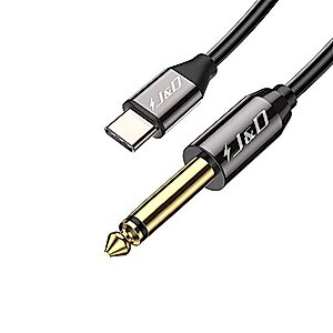 J&D USB-C to 6.35mm 1/4 inch TS Audio Cable, Gold Plated USB Type C to 6.35mm 1/4 inch Male TS Mono Interconnect PVC Shelled Aux Adapter Cable, 6.5 Feet
