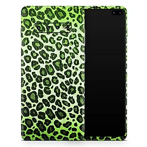 DesignSkinz Vibrant Green Leopard Print Protective Vinyl Decal Wrap Skin Cover Compatible with The Samsung Galaxy S20 (Screen Trim & Back Glass Skin)