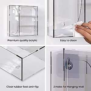 Ziplock Bag Storage Organizer, Acrylic Kitchen Drawer Baggie Box for Ziploc, Plastic Bag Holder, Food Storage Bag Holder, Compatible with Ziploc, Solimo, Glad, Hefty for Gallon, Quart, Sandwich & Snack Variety Size Bags