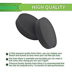5 Pack Premotor Filter for Bissell Powerforce Helix Bagless Vacuum 2191, 2190, 2254, 2256, 1700,Foam Filters Replace Parts #1608225