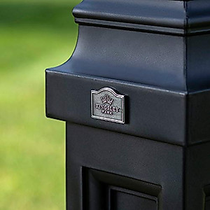 Step2 Atherton Mail Post, Mailbox Not Included, Weather Resistant, Large Outdoor Mailbox Post, Made of Durable Plastic, Easy to Install, Onyx Black