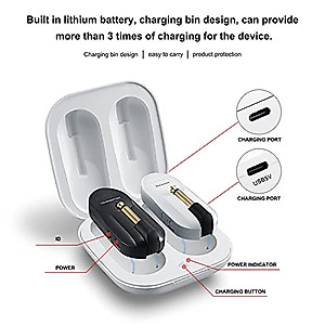 Surbort Wireless Guitar System, 5.1G/5.8G Dual Frequency Transmitter and Receiver, 18H Endurance 30m Transmission Distance with Charging Case，for Electric Guitar、Bass (White)