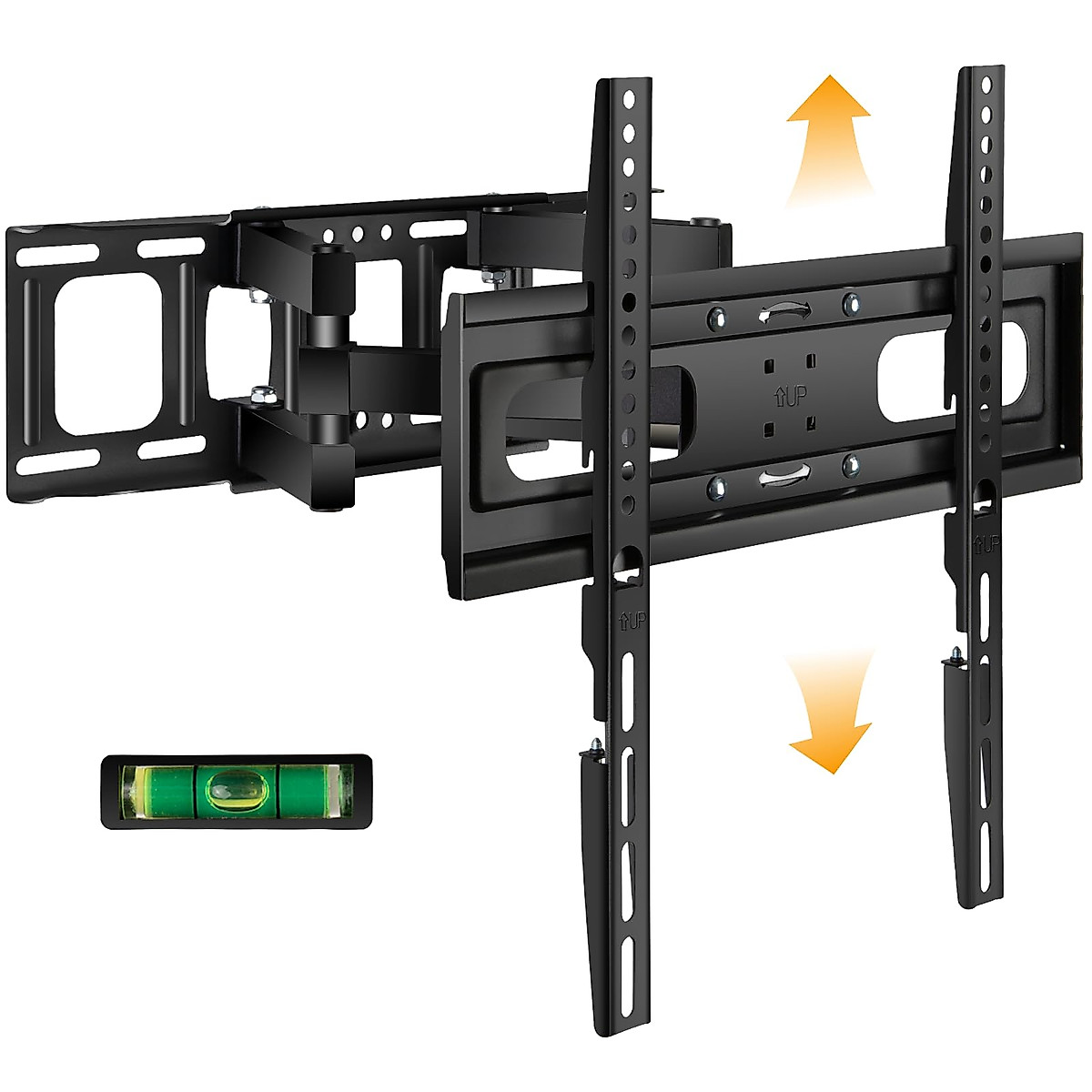 SweeEase 6 Arms TV Wall Mount for 26-65 inch, Full Motion Up Down Swivel Tilt Level Retractable TV Bracket for Flat Curved Max 110 lbs Max VESA 400x400mm TV, 8"-16"Wood Stud Articulating TV Wall Mount