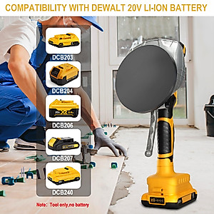 Tile vibration tool for Dewalt 20V Battery, CordlessTile Vibration Leveling Machine with Brushless Motor and 4mm shafts,150 W tile vibrator with 8 Adjustable Speed, 5'' Suction Cup, LCD Display