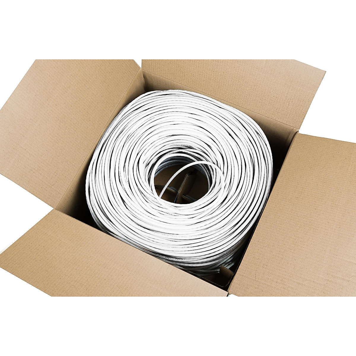 VIVO 500ft Bulk Cat5e, CCA Ethernet Cable, 24 AWG, UTP Pull Box, Cat-5e Wire, Indoor, Network Installations, White, CABLE-V002W