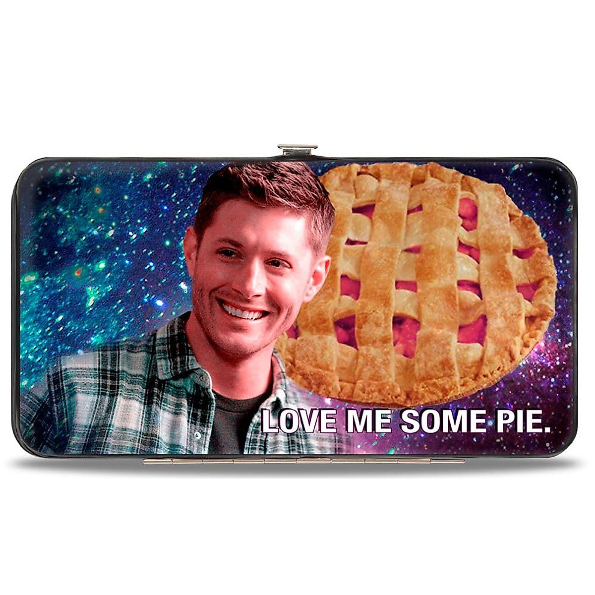 Buckle-Down unisex adults Buckle-down Hinge - Dean Smiling/Pie Galaxy Blue-purple Fade + Supernatural Black/White Wallet, Multicolor, 7 x 4 US