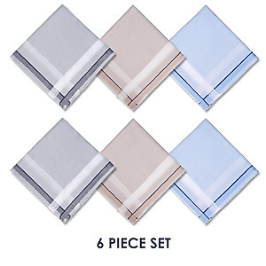 Selected Hanky 100% Cotton Men's Handkerchief 6 Piece Gift Set
