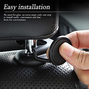 AUCELI Car Seat Back Hook, 4 Pack Hidden Hooks for Auto Headrest, Multi-Functional Backseat Storage Organizer, Strong Front and Rear Seat Hanger, Universal Vehicle Accessories for Purse Coat