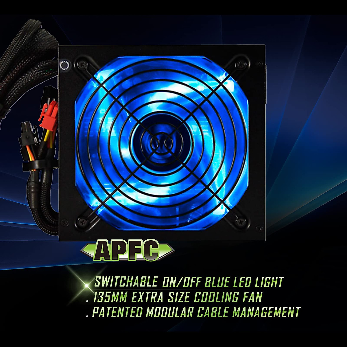 Raidmax Power Supply with Fan RX-530SS, Black/Blue