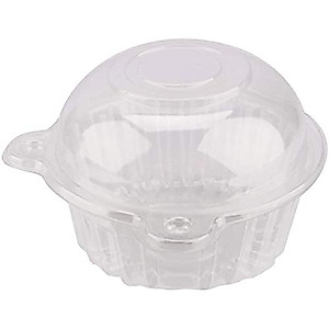 Individual Cupcake Container, 400Pcs Single Cupcake Muffin Dome Holders Plastic Cupcake Box Dome Pod, 17.7 x 9.4 x 4.3 inch