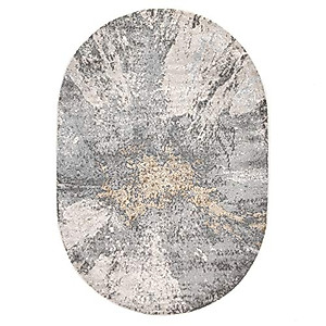 nuLOOM Cyn Abstract Area Rug, 6' 7" x 9' Oval, Silver