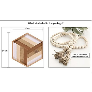 Decorative Coffee Table Tray, Home Farmhouse Boho Decor, Wooden Serving Tray, Round Tray, Drink, Large Ottoman Tray, Circle Bar Tray