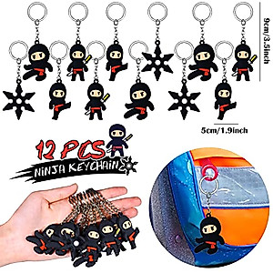 Golray 60Pcs Ninja Party Favors For Kids Birthday With Warrior Karate Party Favor Masks Sticky Hand Stretchy Flying Slingshot Wristband Keychains,Samurai Themed Party Supplies Decoration Boys